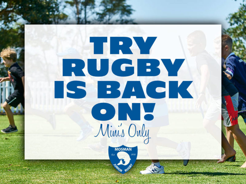 Try Rugby is back on! (Minis only) - Mosman Junior Rugby Club